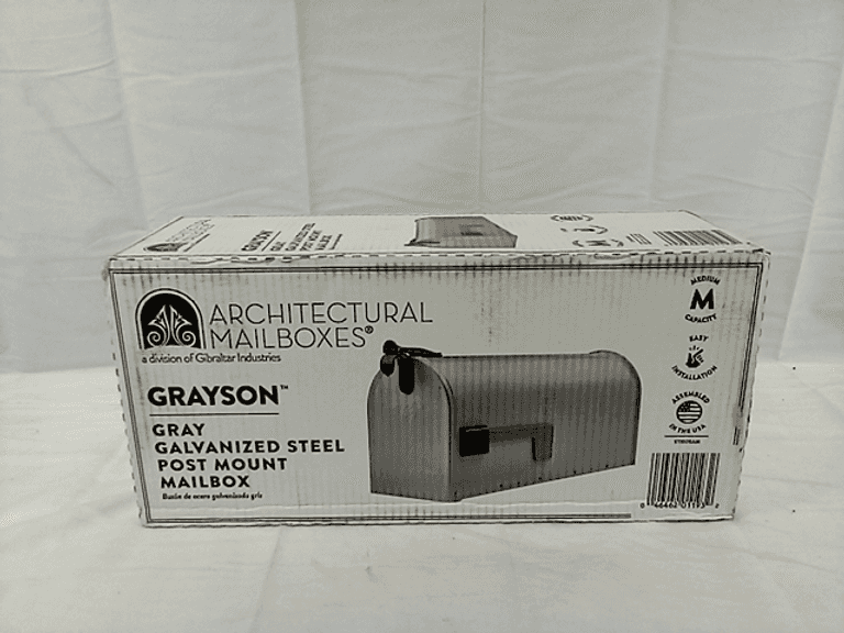 Gibraltar Grayson Post Mount Mailbox, Gray - Dutch Goat