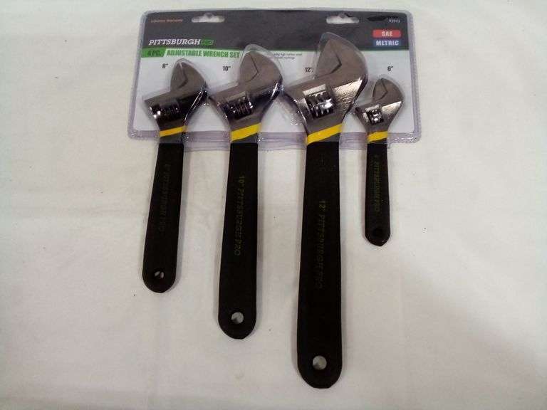 Pittsburgh Pro Adjustable Wrench Set, 4-Piece (6" 8" 10" 12") - Dutch Goat