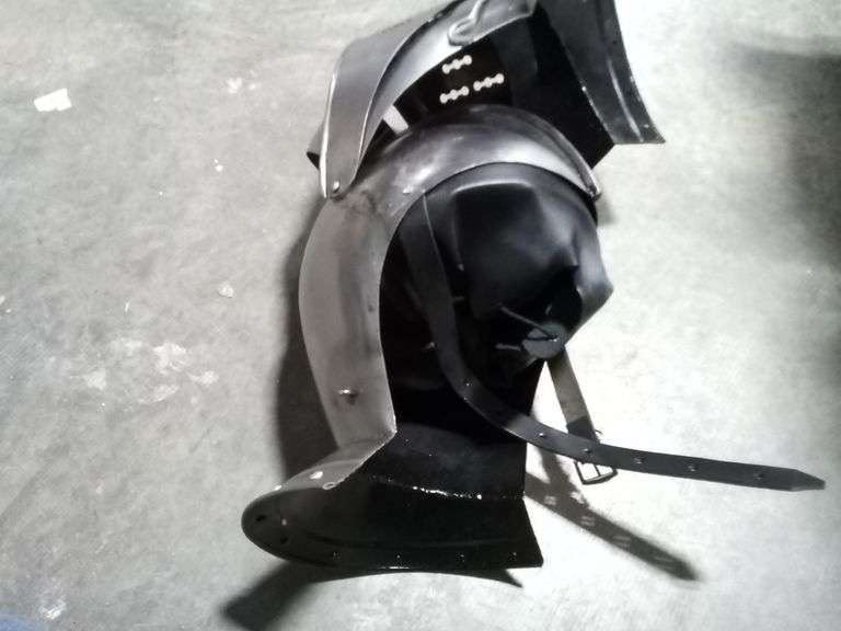 Antique Close Knight Steel Helmet, Silver - Dutch Goat