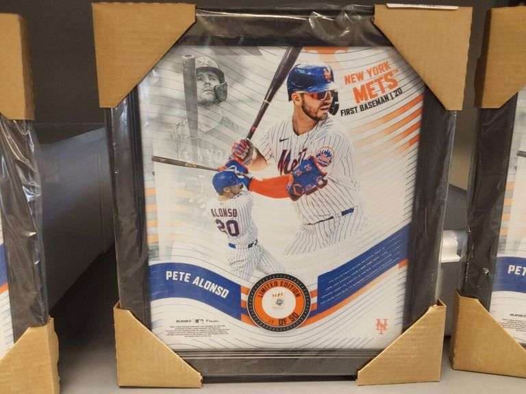 Pete Alonso Unsigned New York Mets Framed 15x17" Game Used Baseball ...