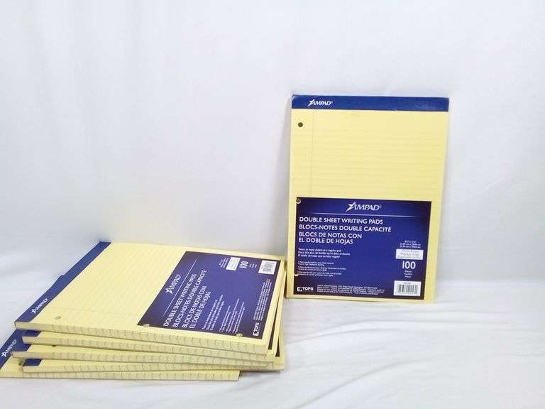 Ampad, Double Sheet Writing Pads, Yellow, 8.5" x 11.75", Pack Of 100 ...