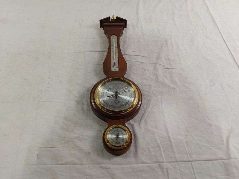 Howard Miller Clock Co. Wood Barometer Thermometer Hygrometer - 612-712 ...
