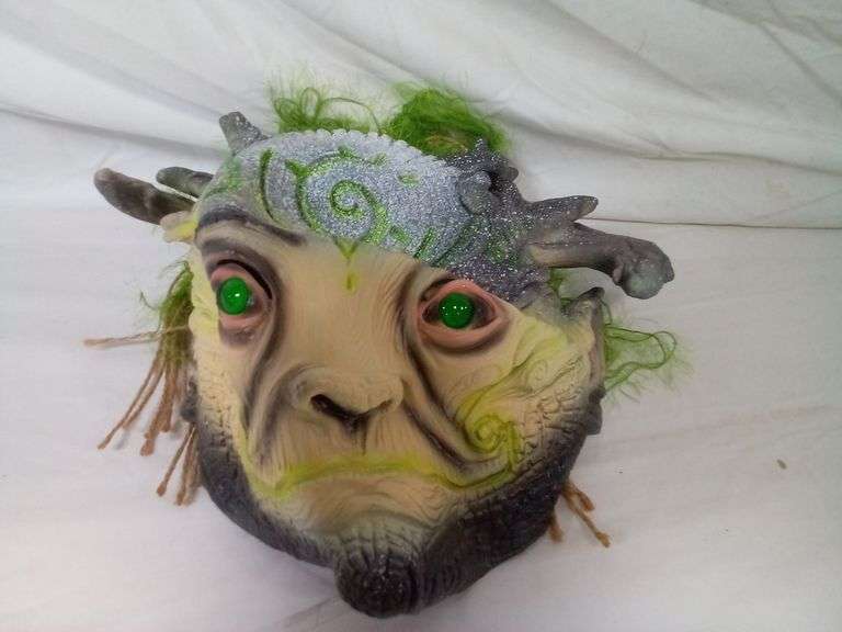 Realistic Latex Full Face Cosplay Green Elf Mask - Dutch Goat