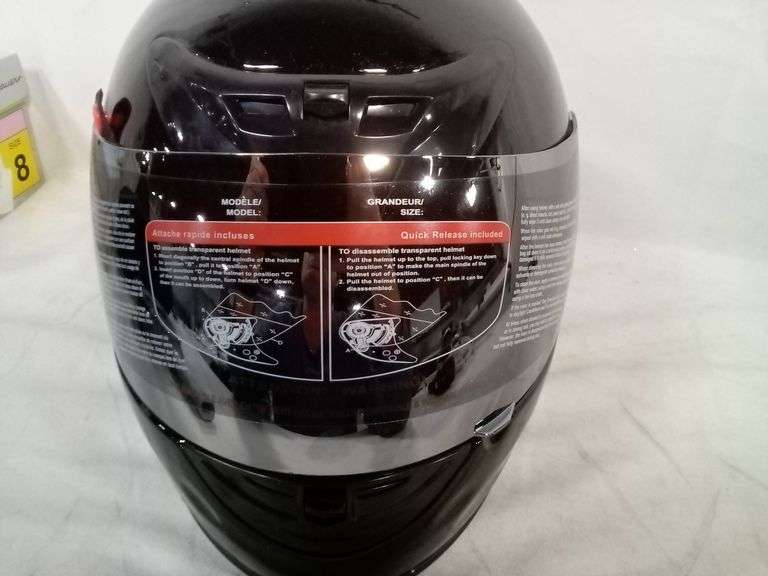 Unisex Grandeur Full Face Motorcycle Helmet, Black - Dutch Goat
