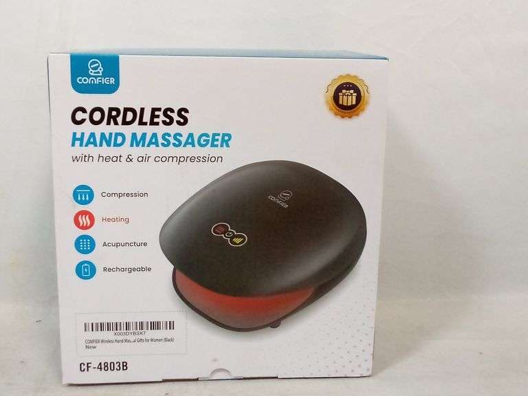 Comfier, Cordless Hand Massager With Heat And Air Compression CF-4803B ...