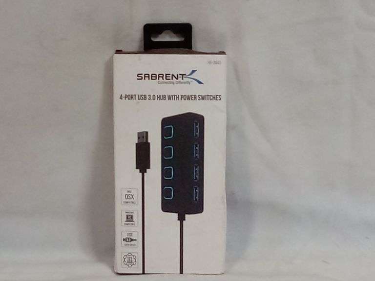 Sabrent, 4 Port USB 3.0 Hub, Individual LED Power Switches HB-UM43 ...