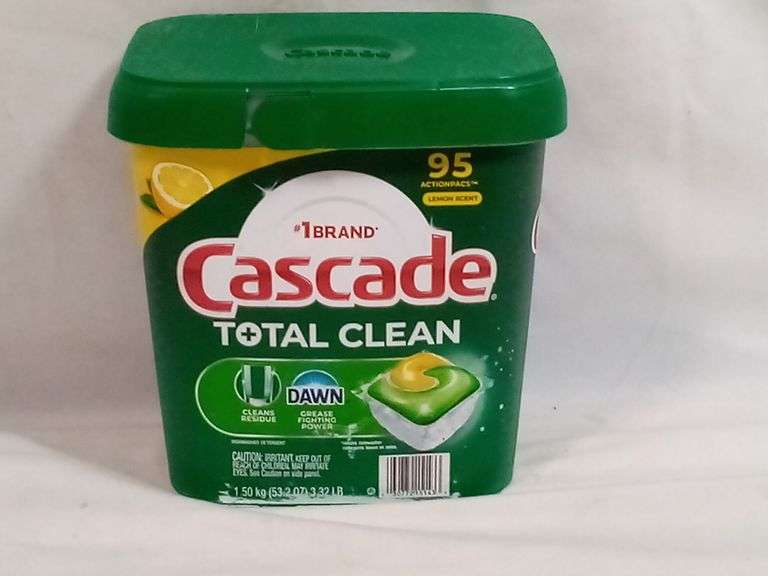 Cascade Total Clean ActionPacs Dishwasher Detergent Lemon Scent – 53.2 ...