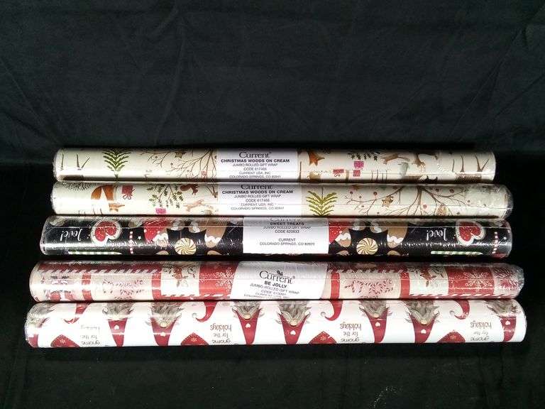 Assortment of 5 Current Jumbo Rolled Gift Wraps - Dutch Goat