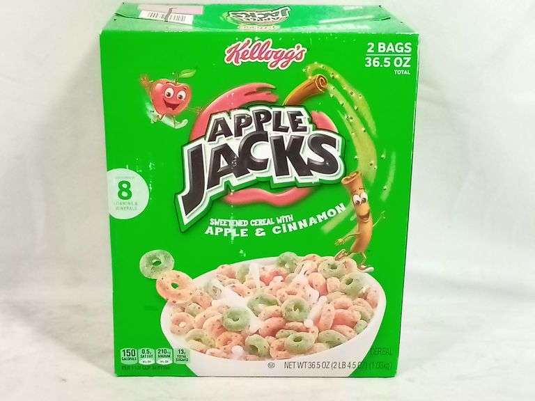 Kellogg's, Apple Jacks Cereal, Apple & Cinnamon, 2 Bags, 36.5 Oz ...