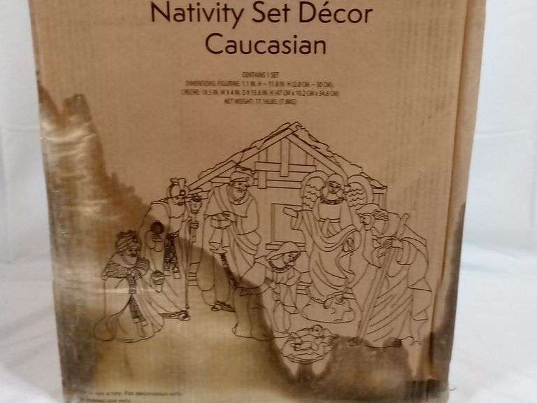 Member's Mark, 9 Piece Hand Painted Caucasian Nativity Set Decor ...