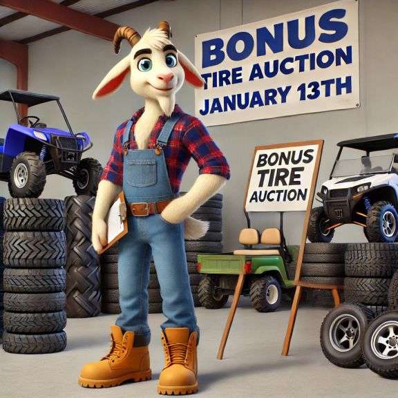 01/13/25 (Monday 2 PM) Bonus Tire Auction - ATV, UTV, Trailer, Golf ...