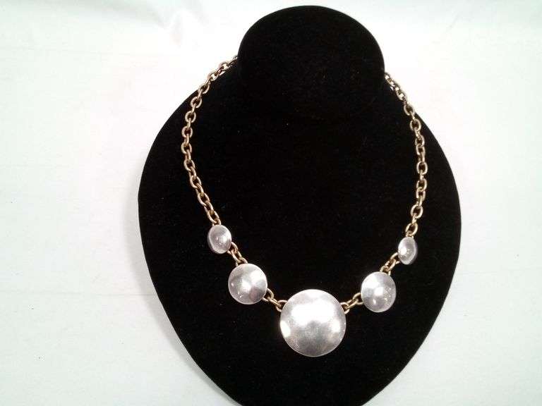 Lucky Brand Semi Precious Accents Two Tone Coin Collar Necklace - Dutch ...