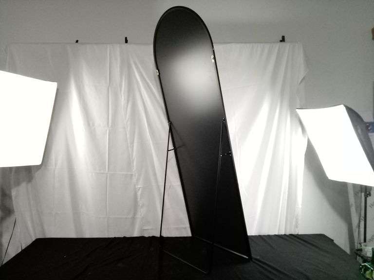 Full Length Arched Mirror, Standing Or Wall-Mount, Black, 70" x 26 ...