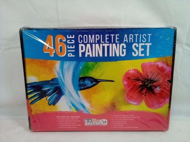 U.S. Art Supply, 46-Piece Complete Artist Painting Set With Easel ...