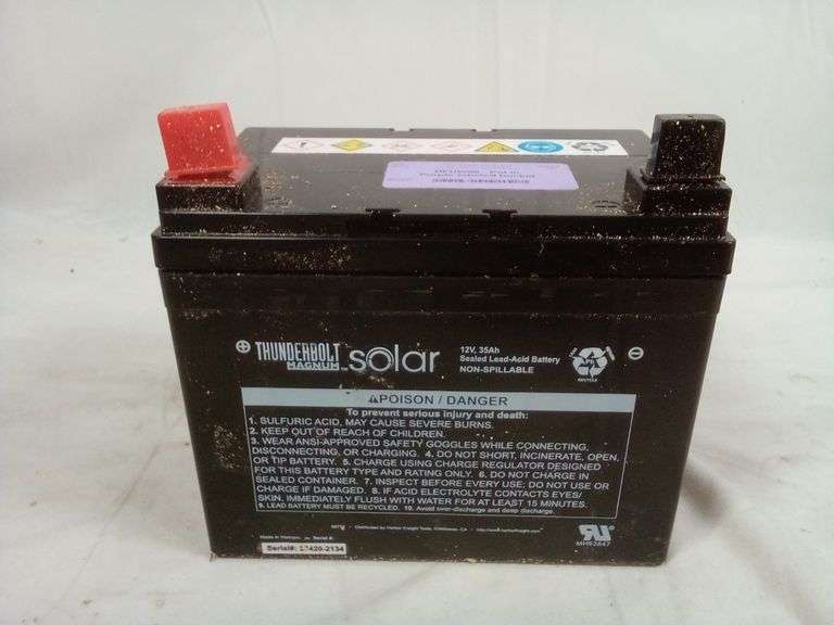 Thunderbolt Magnum 56770, 12a Volt 35 Amp Hour Sealed Lead-Acid Battery ...