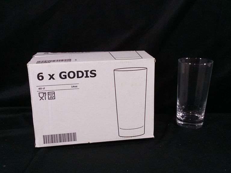Ikea, Godis Glass, 6-Pack, 6", 14 Oz, Clear - Dutch Goat