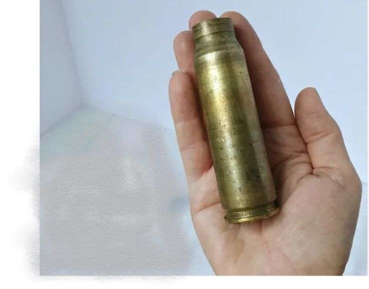 Shooting Gear - 8 HUGE RARE Vulcan Ammunition Brass Shell Casings (20mm), 3 Earmuffs, 1 Ammo Box ...