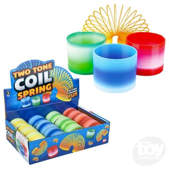 The Toy Network, Two Tone Coil Spring, 3", 80mm, 1 Dozen, Multi-Color ...