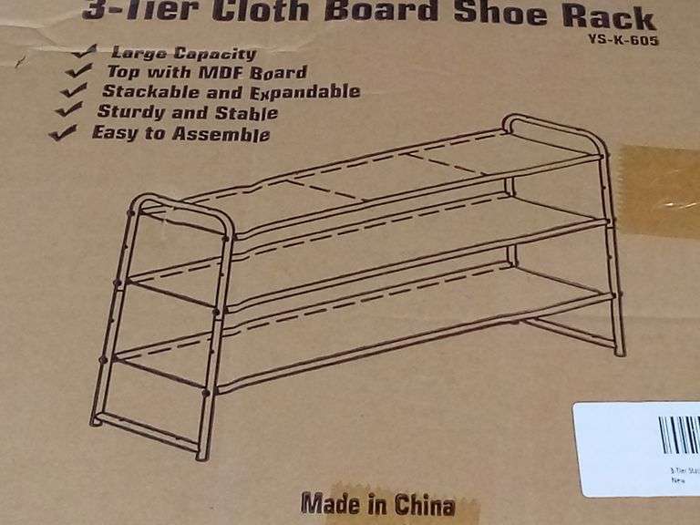3-Tier Cloth Board Shoe Rack, Stackable & Expandable, YS-K-605 - Dutch Goat