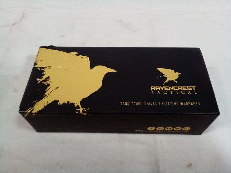 RavenCrest Tactical OTF Knife, Graphite Black - Dutch Goat