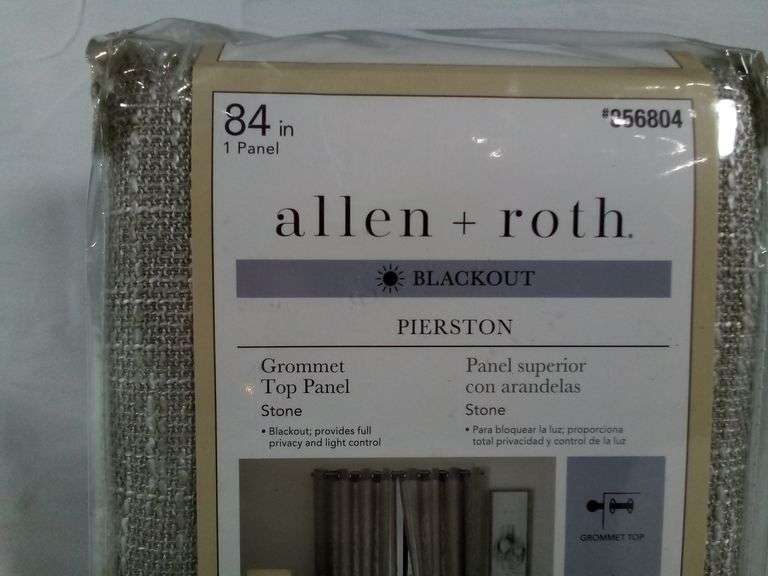Allen + Roth Pierston 856804 Blackout Grommet Top Panel, 84" Stone ...