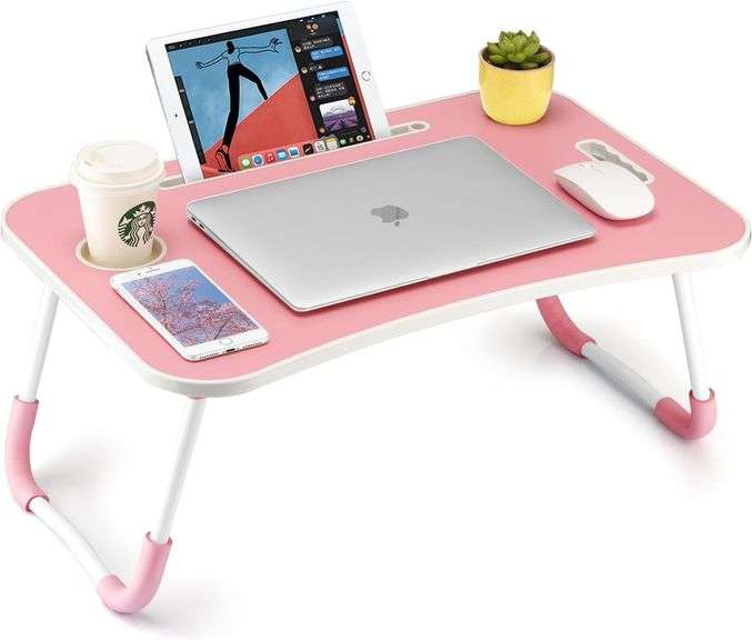 Fisyod Foldable Laptop Table Portable Lap Desk - Pink - Dutch Goat