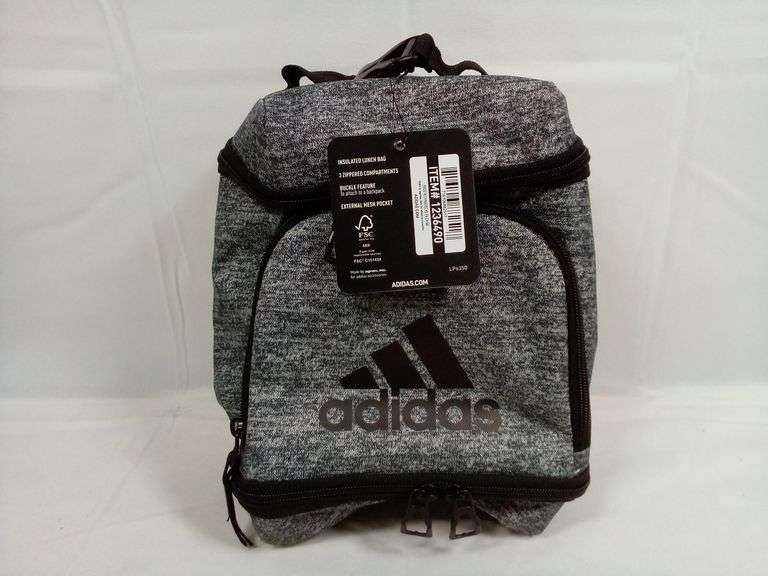 Adidas Insulated Lunch Bag with 3 Zippered Compartments & External Mesh ...
