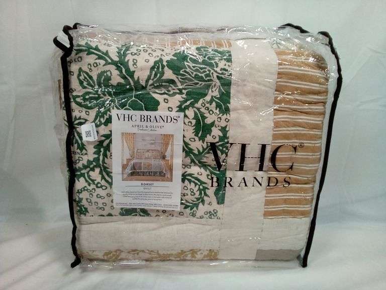VHC Brands April & Olive Farmhouse Collection Patchwork Dorset Quilt ...