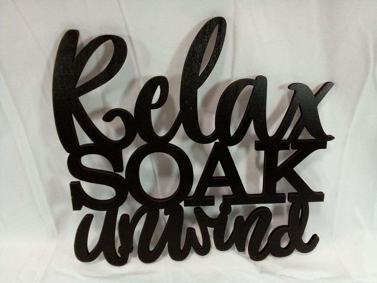 Wooden Letters 'Relax Soak Unwind' For Bathroom Wall Decorative Sign ...