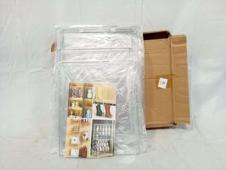 Huhynn Clear Book Storage Organizer Box, Plastic Stackable Book Display ...