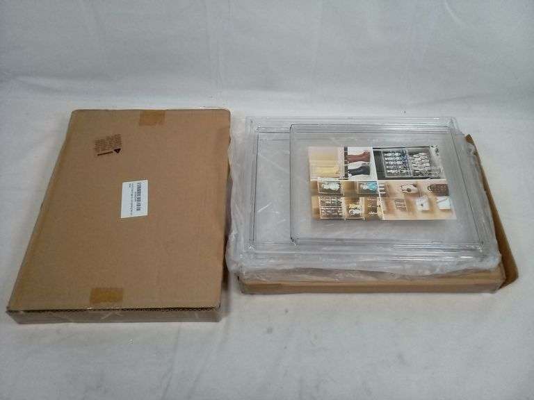 Huhynn Clear Book Storage Organizer Box, Plastic Stackable Book Display ...