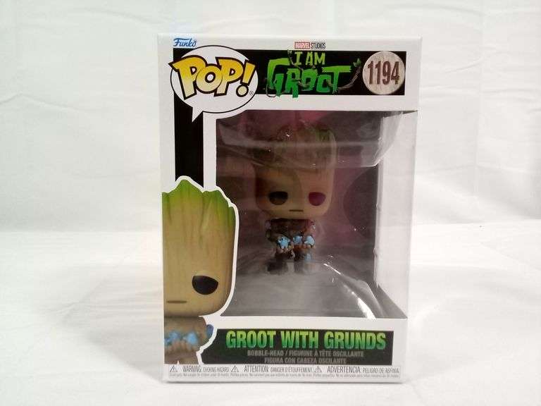 Funko Pop! Marvel Studios I Am Groot 1194 Groot with Grunds Bobble-Head ...