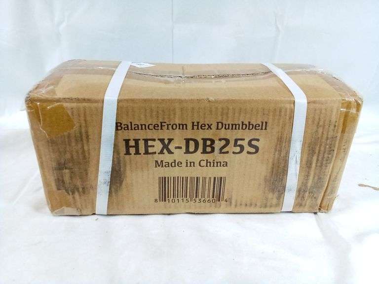 Balance From Rubber Encased Hex Dumbbell HEX-DB25S, 25LBs, Single ...