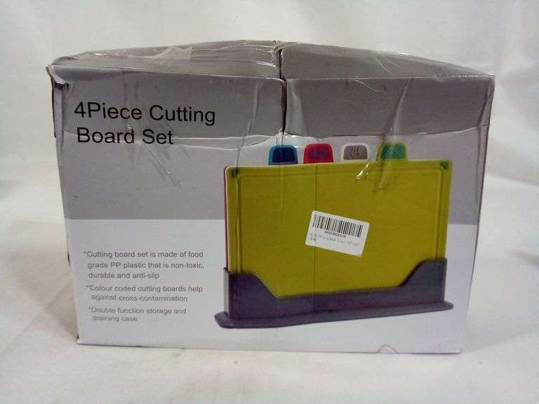 4-Piece Cutting Board Set with Color Coded & Storage Shelf - Dutch Goat