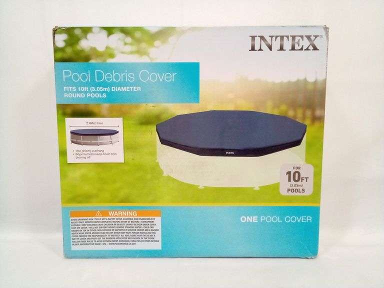 Intex, 10" Round Frame Above Ground Pool Debris Cover with Drain Holes ...