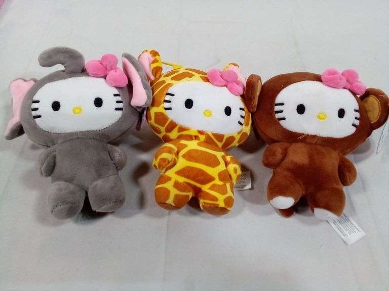 Assortment of 3 - Sanrio Hello Kitty Plush Dolls - Dutch Goat