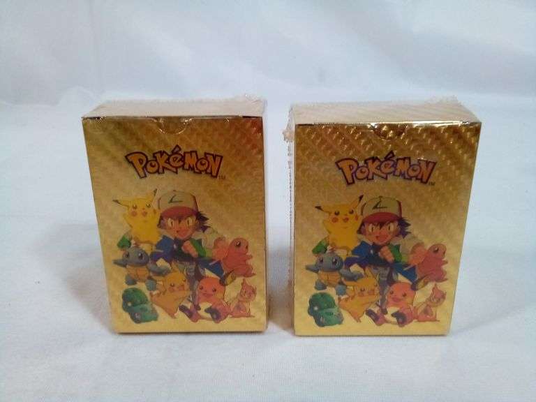 2 Packs 110 pieces Gold Pokemon Playing Cards (220 Total Cards) - Dutch ...