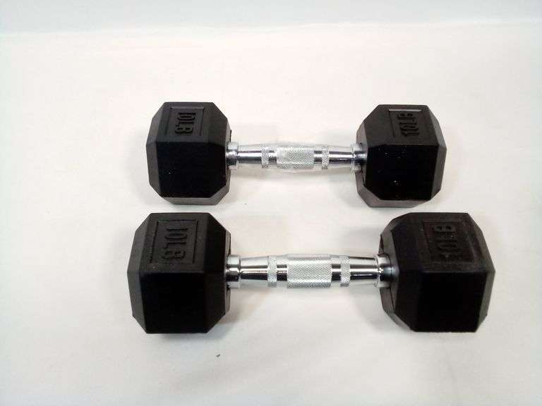 Weider Rubber Hex Dumbbell, 10Lbs Set Of 2 - Dutch Goat