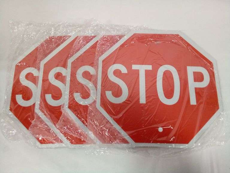 STOP Sign Street Road Signs, 12" 4-Pack - Dutch Goat
