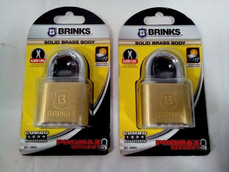 Brinks, Solid Brass 50mm Resettable Combination Padlock with 1 ...