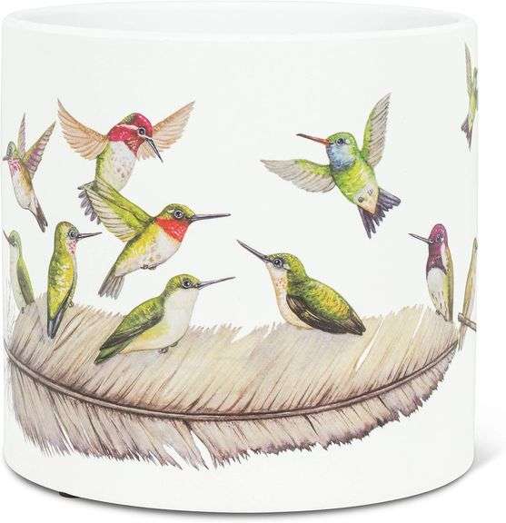 Abbott Collection Home Large Hummingbirds Planter, 5.75" White - Dutch Goat