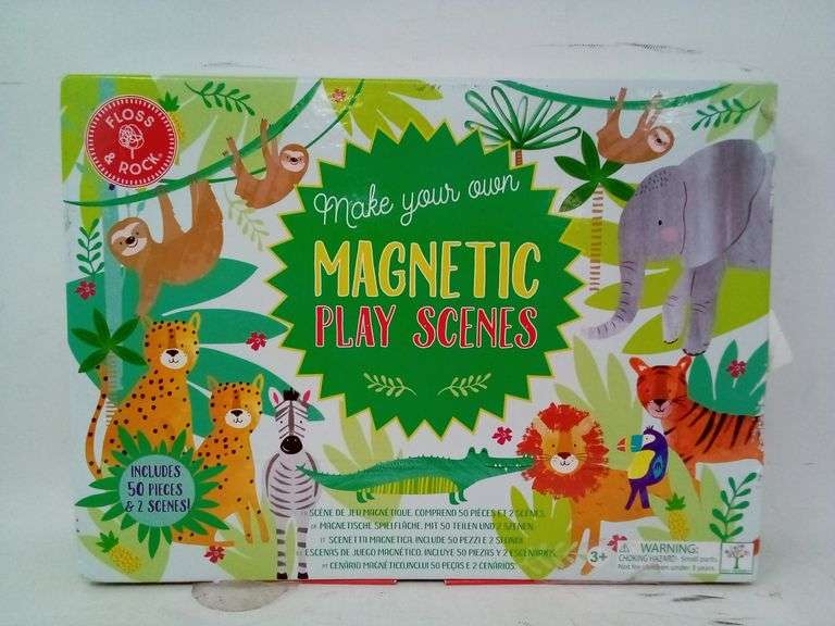 Floss & Rock Make Your Own Magnetic Play Scenes - Jungle, 50-Pieces & 2 ...