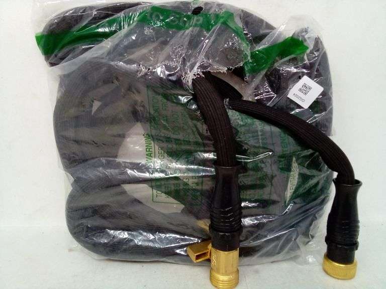 Black Elastic Garden Hose, 15' with Shut-off Valve - Dutch Goat