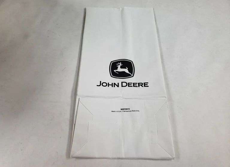 Bulk of John Deere White Paper Bags, 16" Tall - Dutch Goat