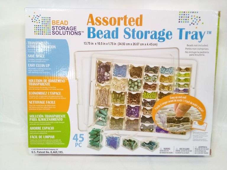 Bead Storage Solutions Clear Plastic Bead Storage Tray, 45 Pieces ...