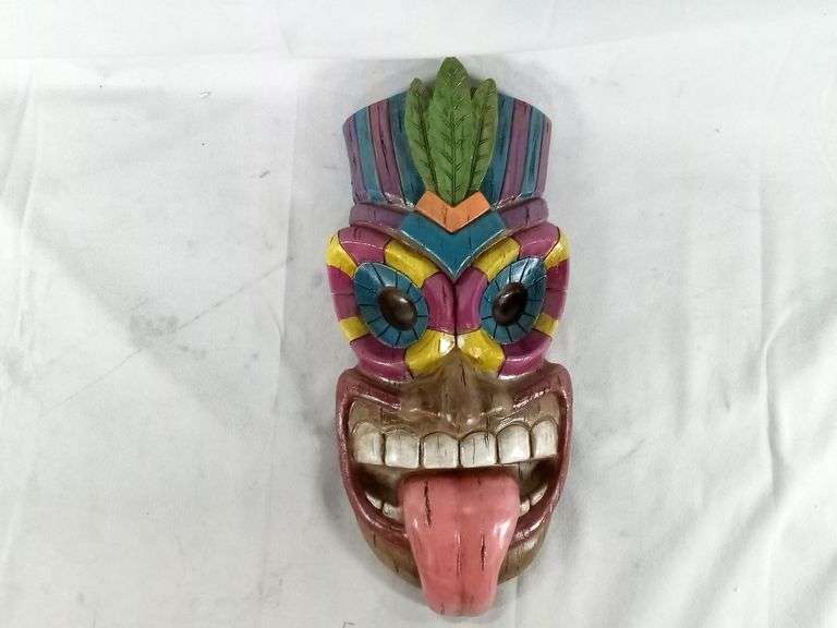 Long Tongue Tiki face Plaque, 14" - Dutch Goat