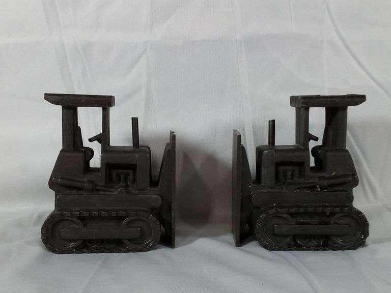 Restoration Hardware Bulldozer Earth Mover Tractor Bookend Heavy Cast ...