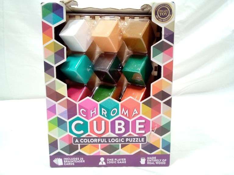 Project Genius, Chroma Cube, Colorful Logic Puzzle With 25 Puzzle Cards - Dutch Goat