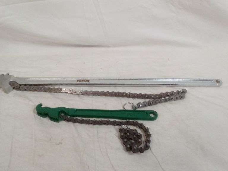 Assortment of 2 Car Engine Oil Fuel Filter Chain Wrench Removal Spanner ...