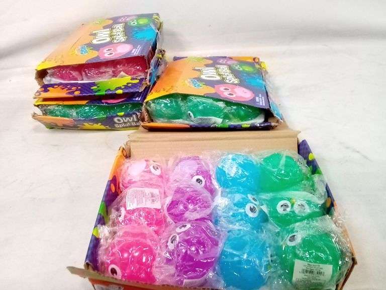4 Boxes of Ooey Gooey, Owl Splat Ball, Sticky Splat Owl Squishy Stress ...